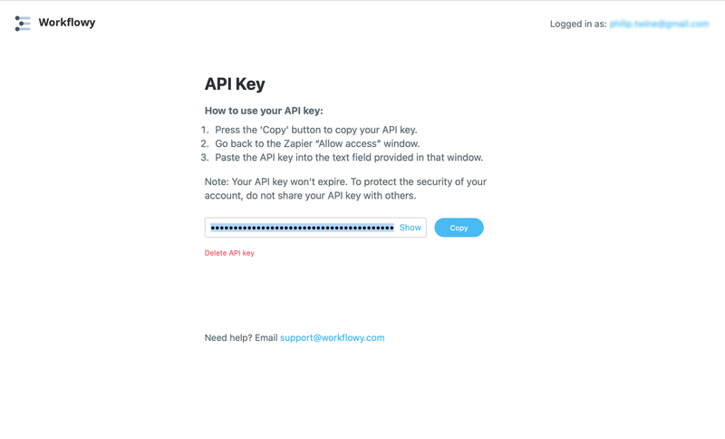Integrations - Workflowy support
